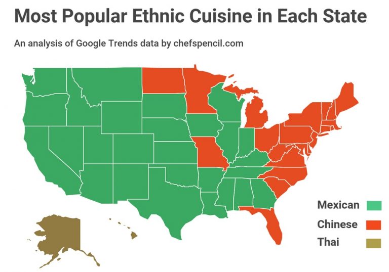 The Most Popular Cuisine in Each U.S. State: A Map-Based Look at ...