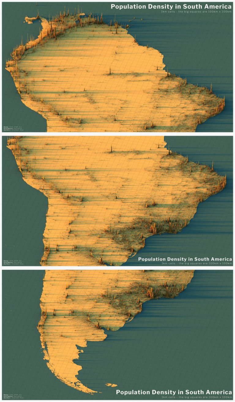 3D Mapping The Global Population Density - Vivid Maps