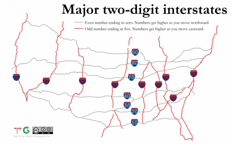 United States interstate system mapped - Vivid Maps