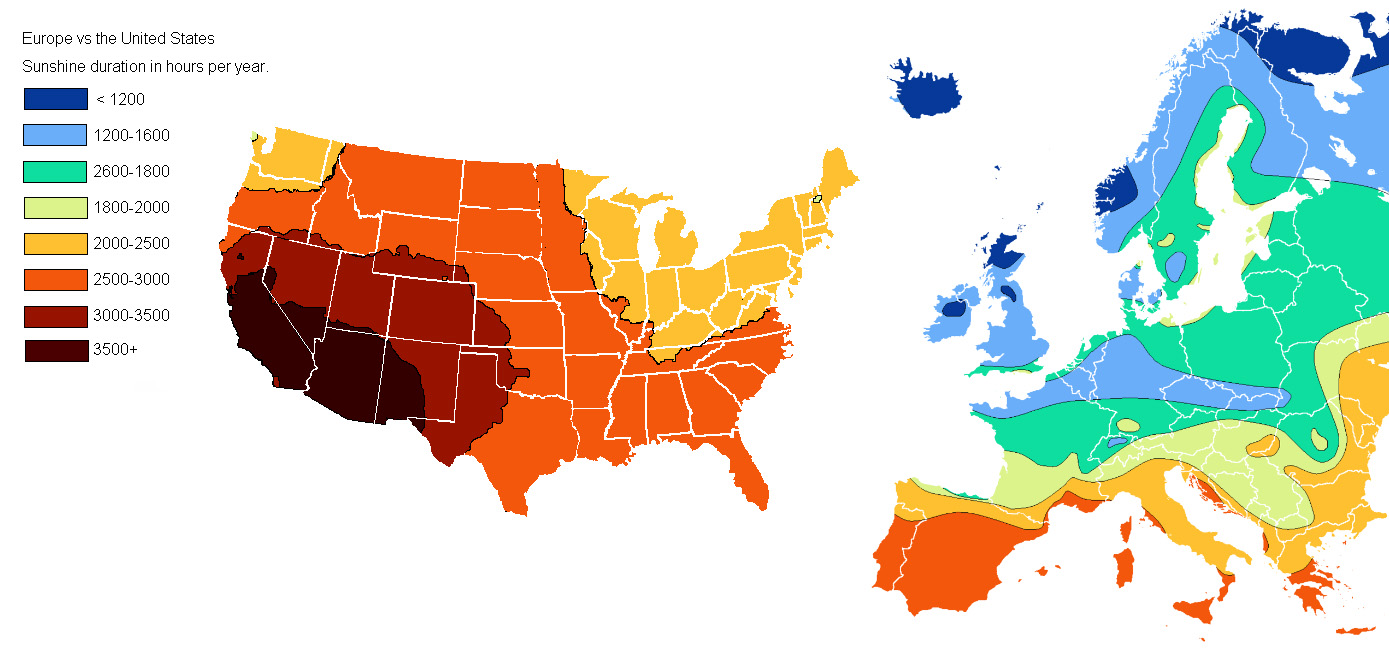 United States Map Compared To Europe