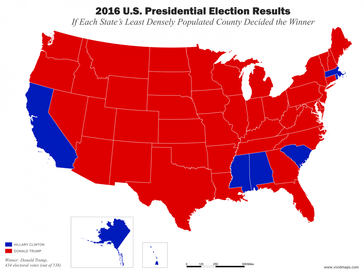 U.S. Presidential Election results and voting populations (2016 ...