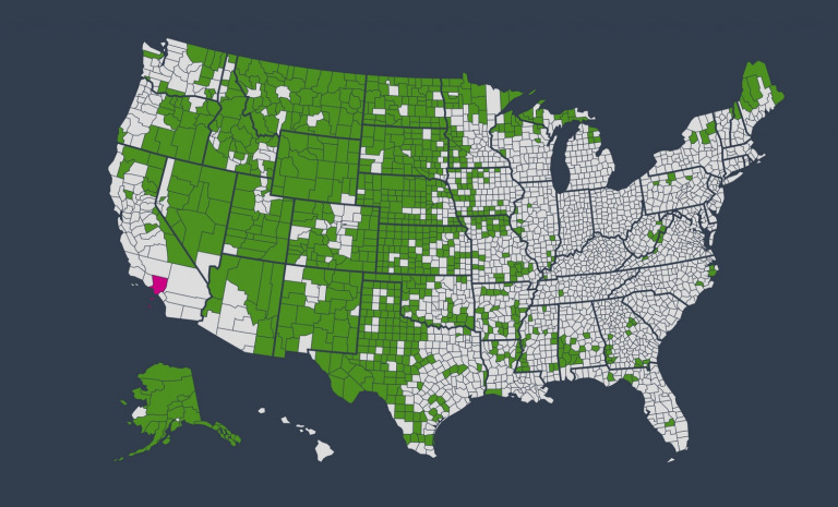 US subdivisions, equivalent population to Los Angeles County - Vivid Maps