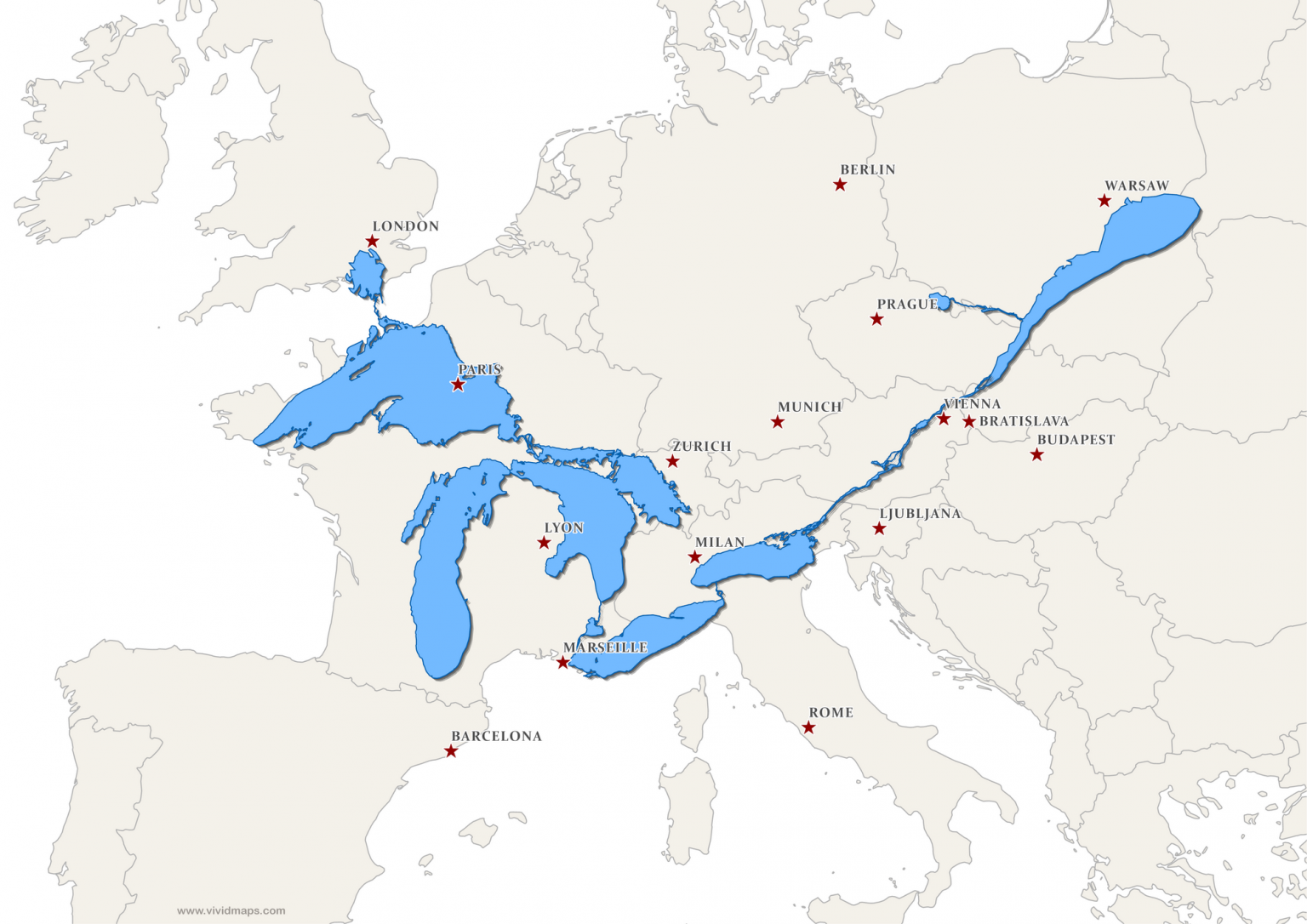 Maps of the Great Lakes - Vivid Maps