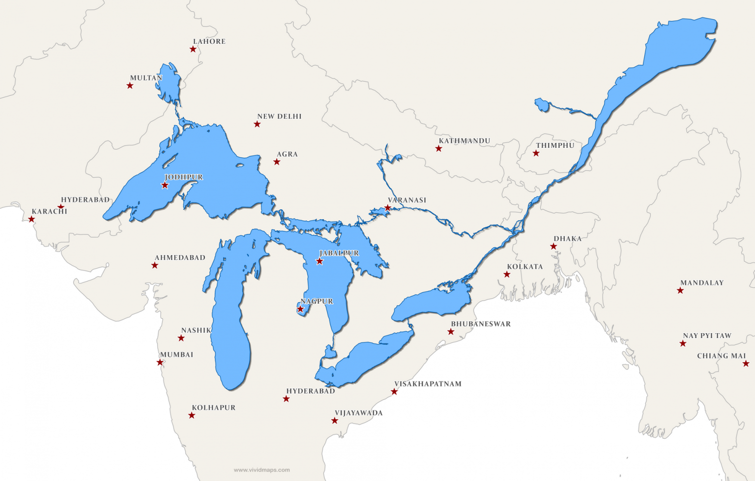 Maps of the Great Lakes - Vivid Maps