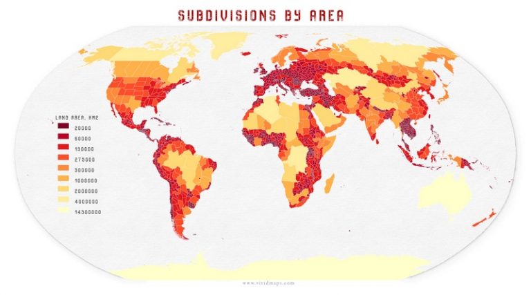 Largest Subdivisions Mapped - Vivid Maps