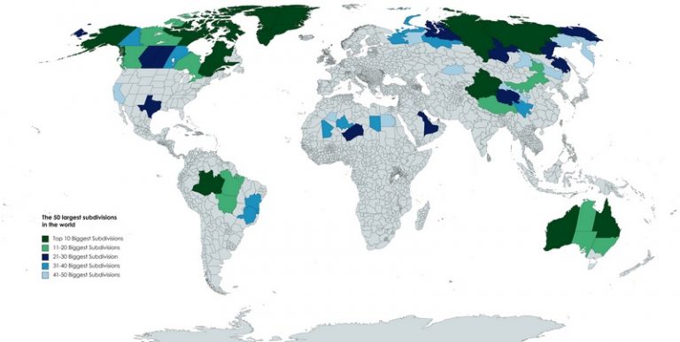 Largest Subdivisions Mapped - Vivid Maps