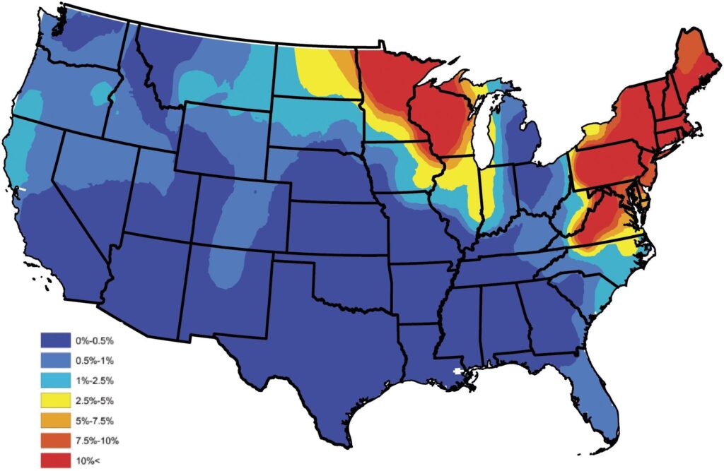 Geographic Distribution Of Ticks And Disease Cases In The U S Vivid Maps