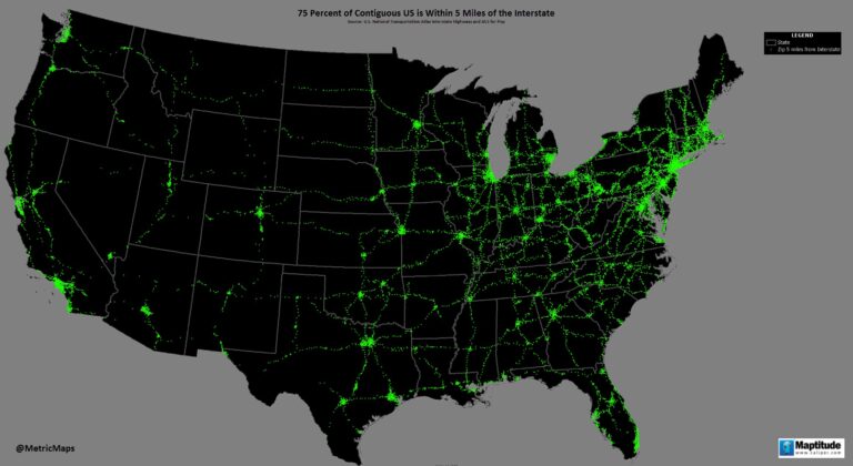 United States interstate system mapped - Vivid Maps
