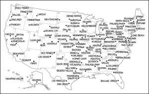 The lengths and uniqueness of the U.S. populated places' names mapped ...