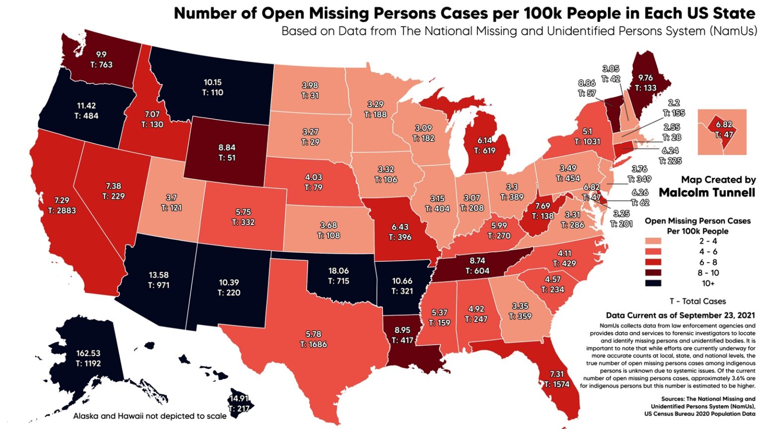 The U.S. States With The Most Reported Missing Persons, Mapped - Vivid Maps