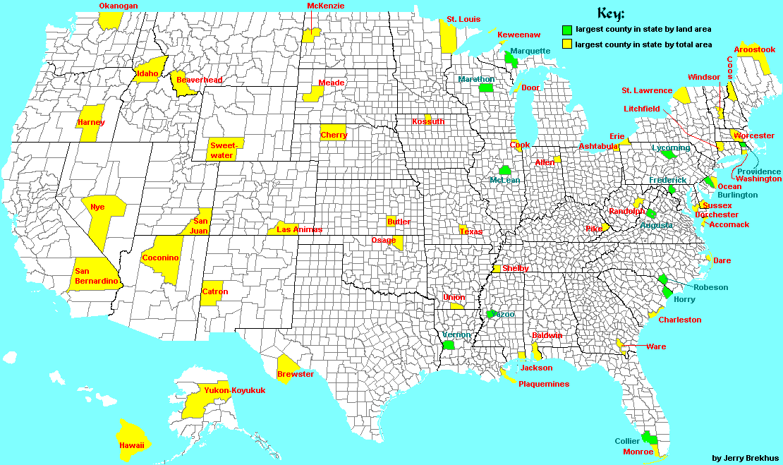 Geography Facts About The U S Counties Vivid Maps