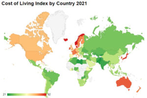 The most expensive cities and countries in the world mapped - Vivid Maps