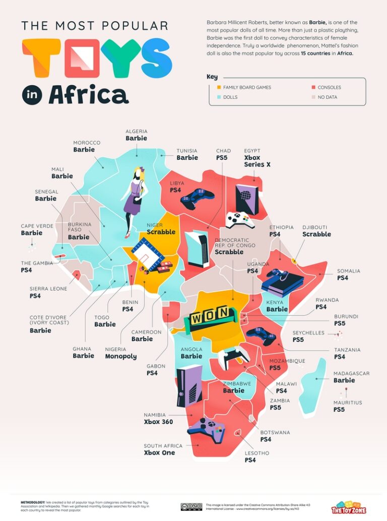 Every country's favorite toys, consoles, and board games mapped - Vivid ...
