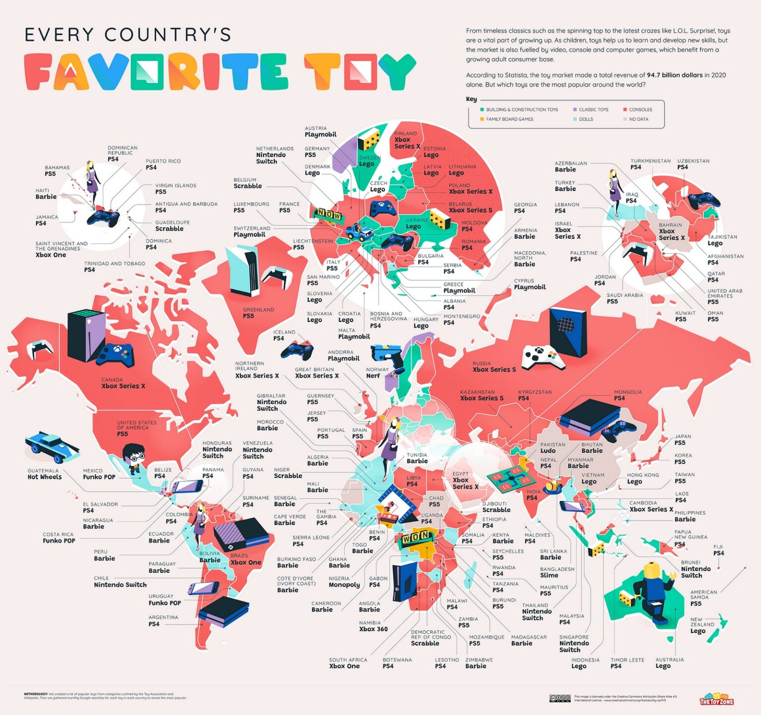 Every country's favorite toys, consoles, and board games mapped - Vivid ...