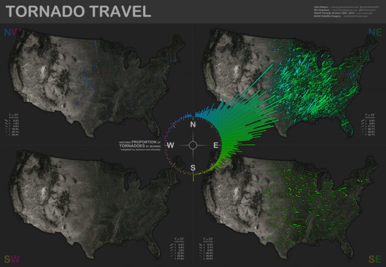 Tornado activity in the United States mapped - Vivid Maps