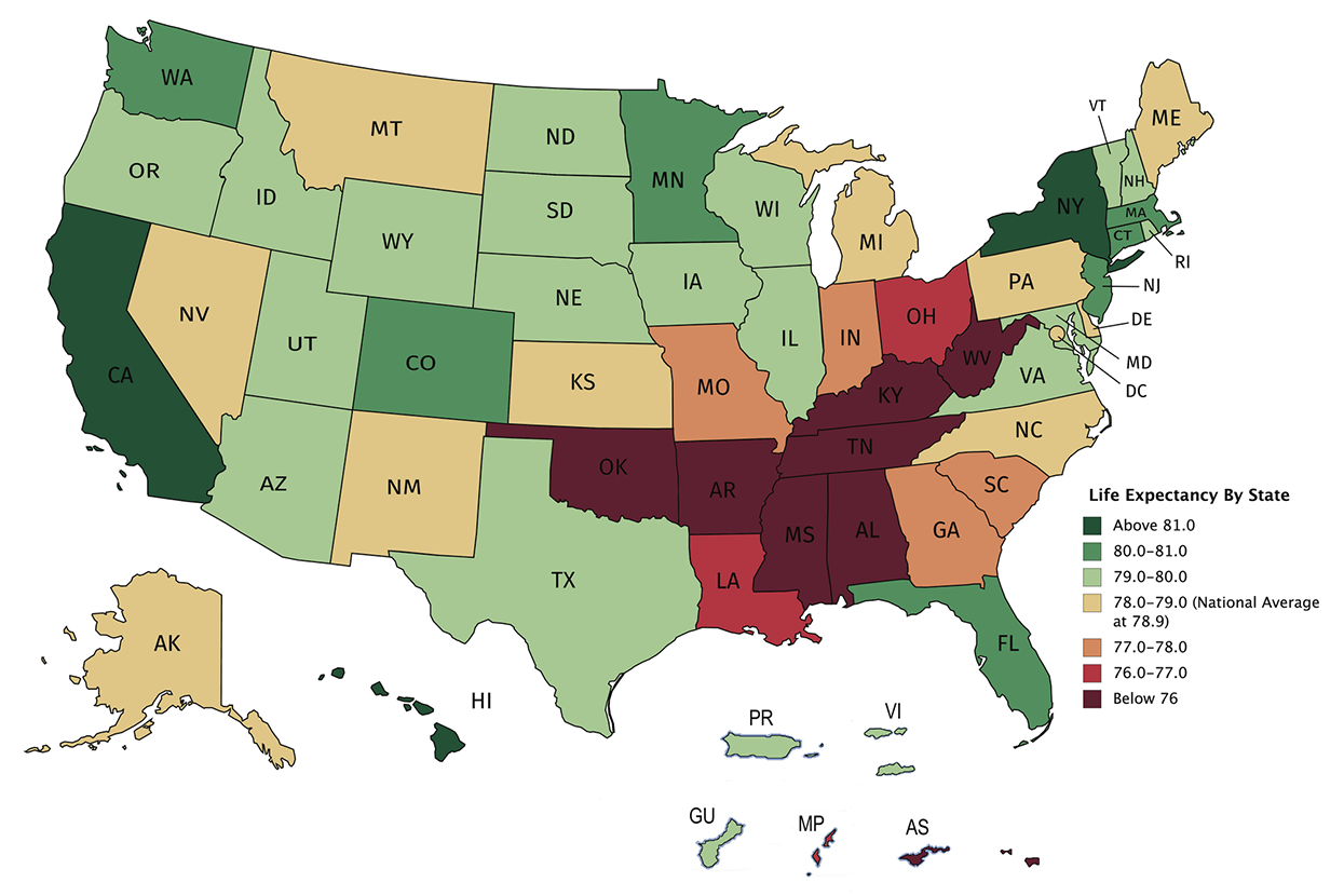Life-Expectancy-By-State - Vivid Maps