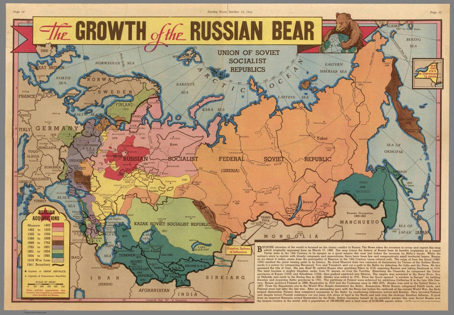 Rise & Fall of the Russian Empire: Every year - Vivid Maps