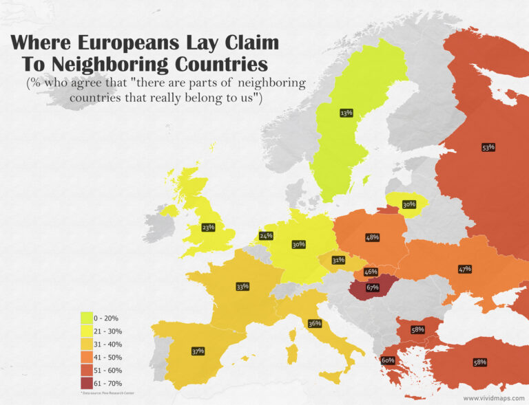 Map: Where Europeans Lay Claim to their Neighboring Countries - Vivid Maps