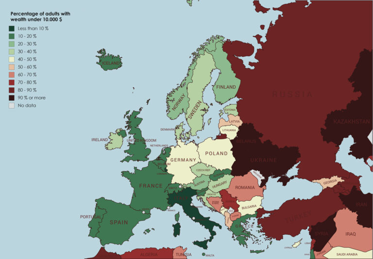 Distribution of wealth in Europe - Vivid Maps