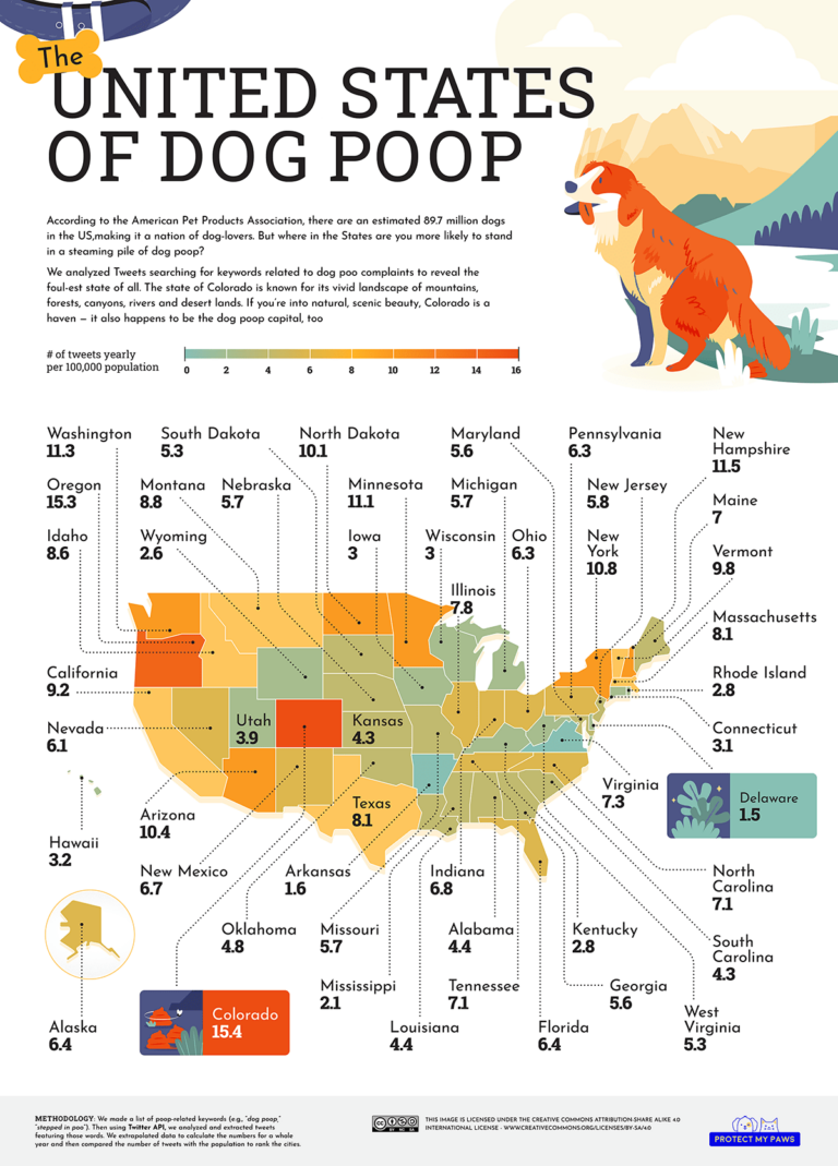 The Dog Poop Capitals, Mapped - Vivid Maps