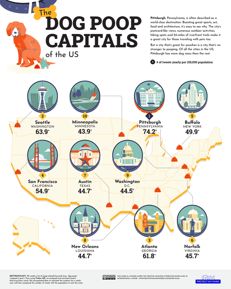 The Dog Poop Capitals, Mapped - Vivid Maps