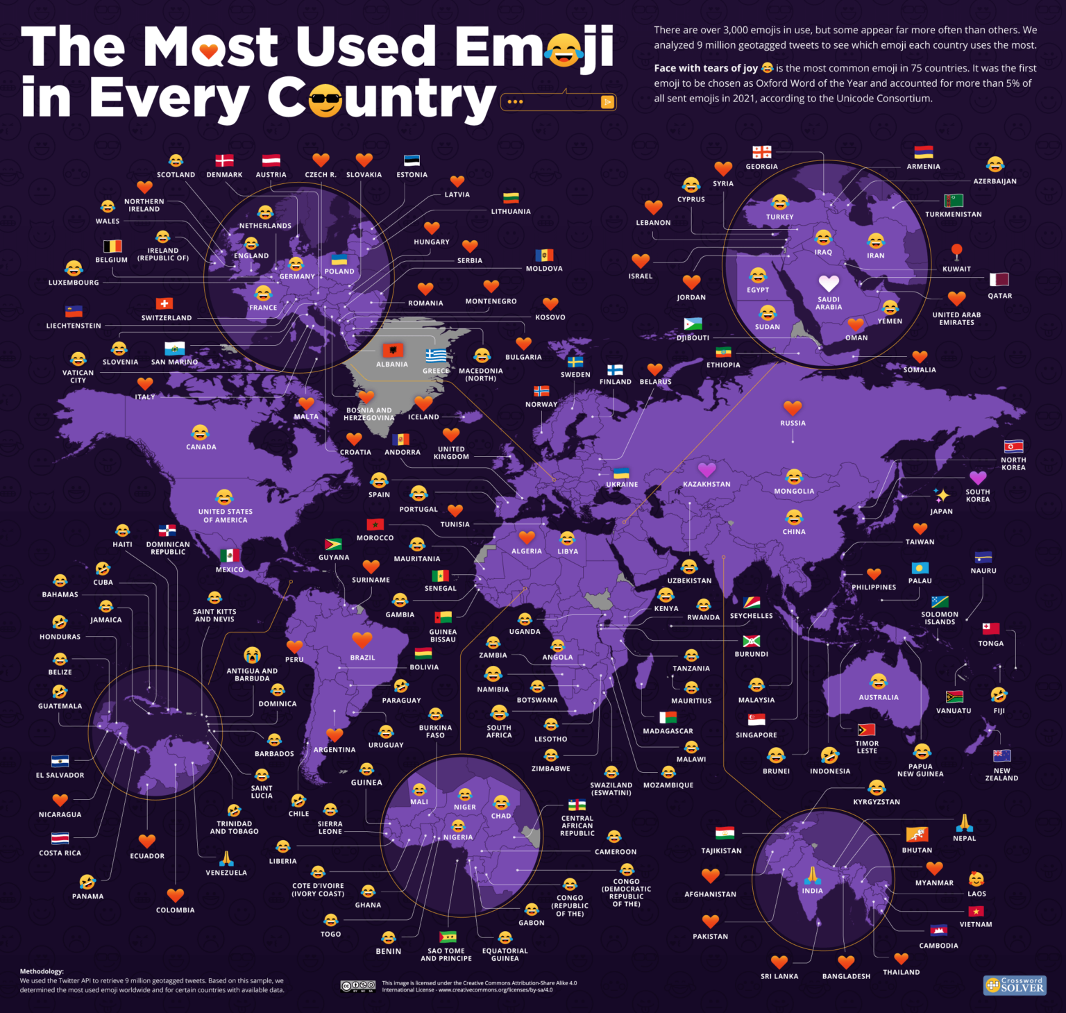 Most Used Emoji's Around the World - Vivid Maps