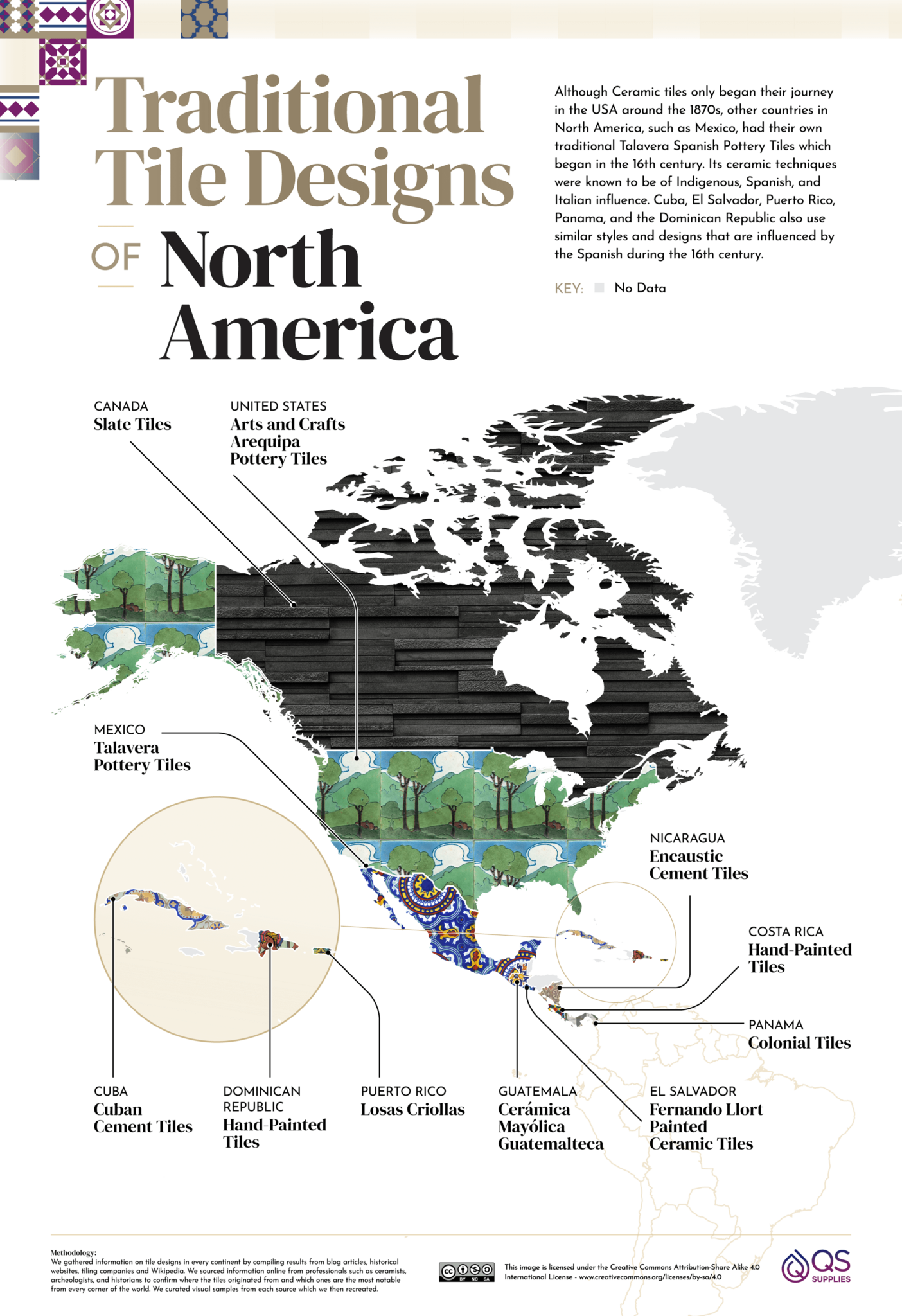 World Map Depicting Traditional Tile Designs From Every Country - Vivid ...