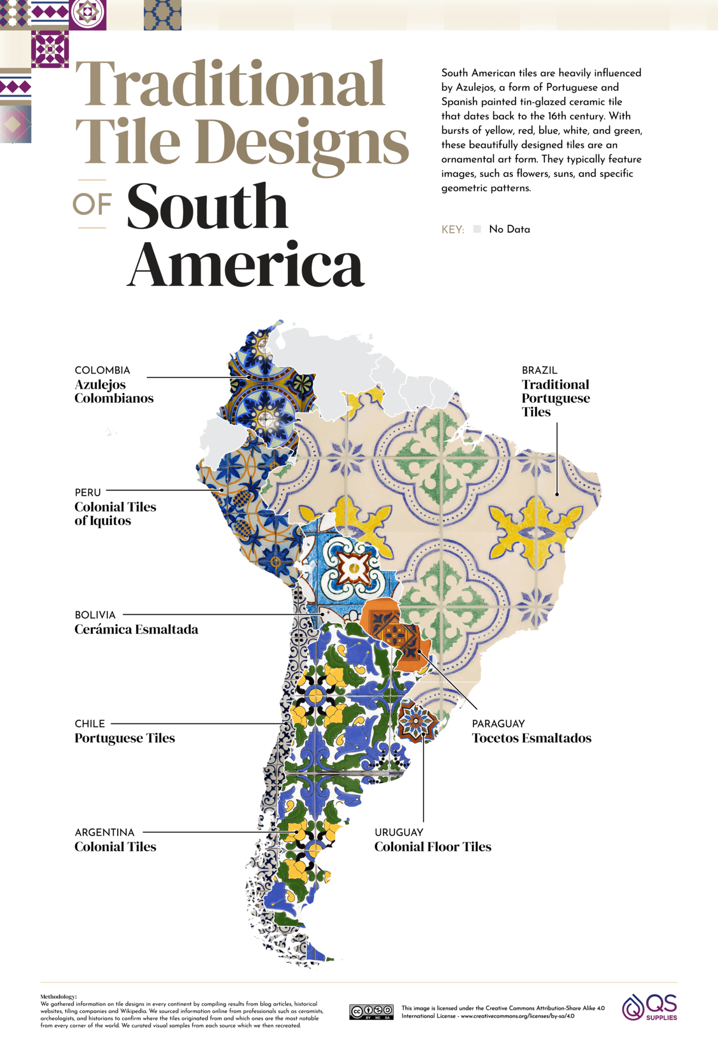 World Map Depicting Traditional Tile Designs From Every Country - Vivid ...