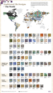 World Map Depicting Traditional Tile Designs From Every Country - Vivid ...