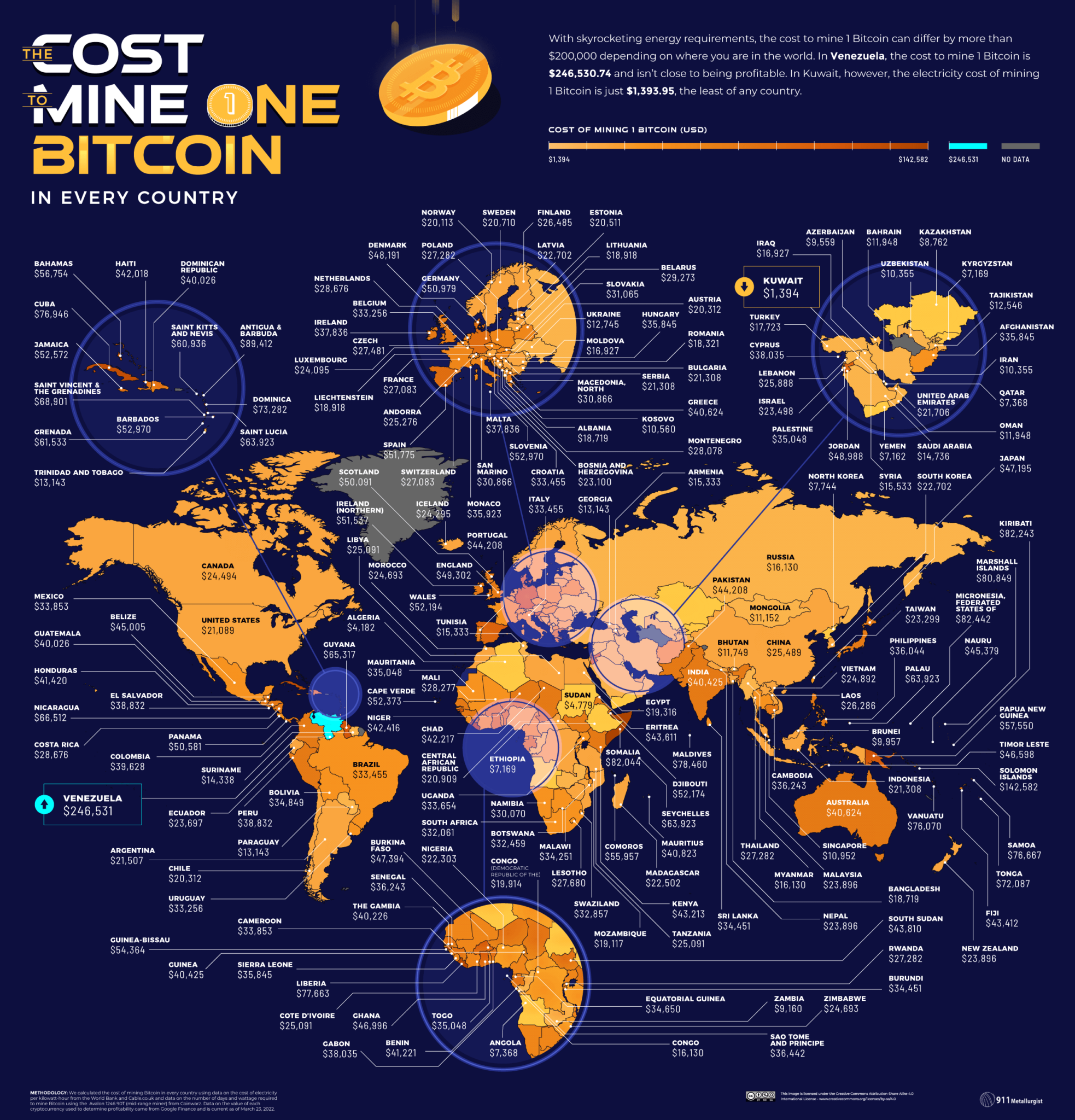 The Cost to Mine Different Cryptocurrencies In Every Country Mapped ...