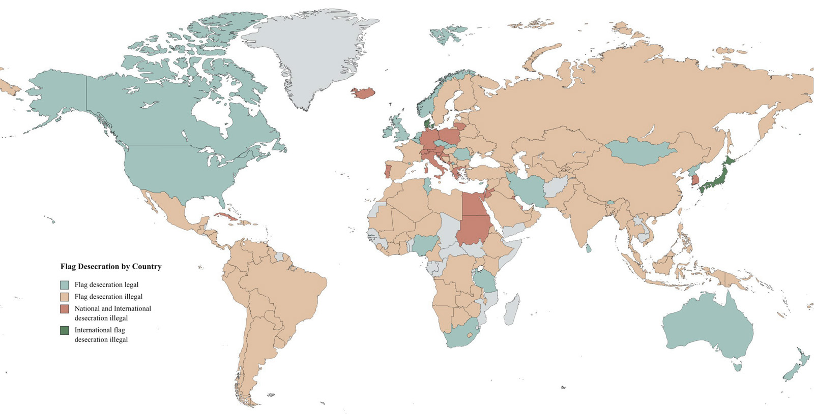 Flag Desecration By Nation Vivid Maps