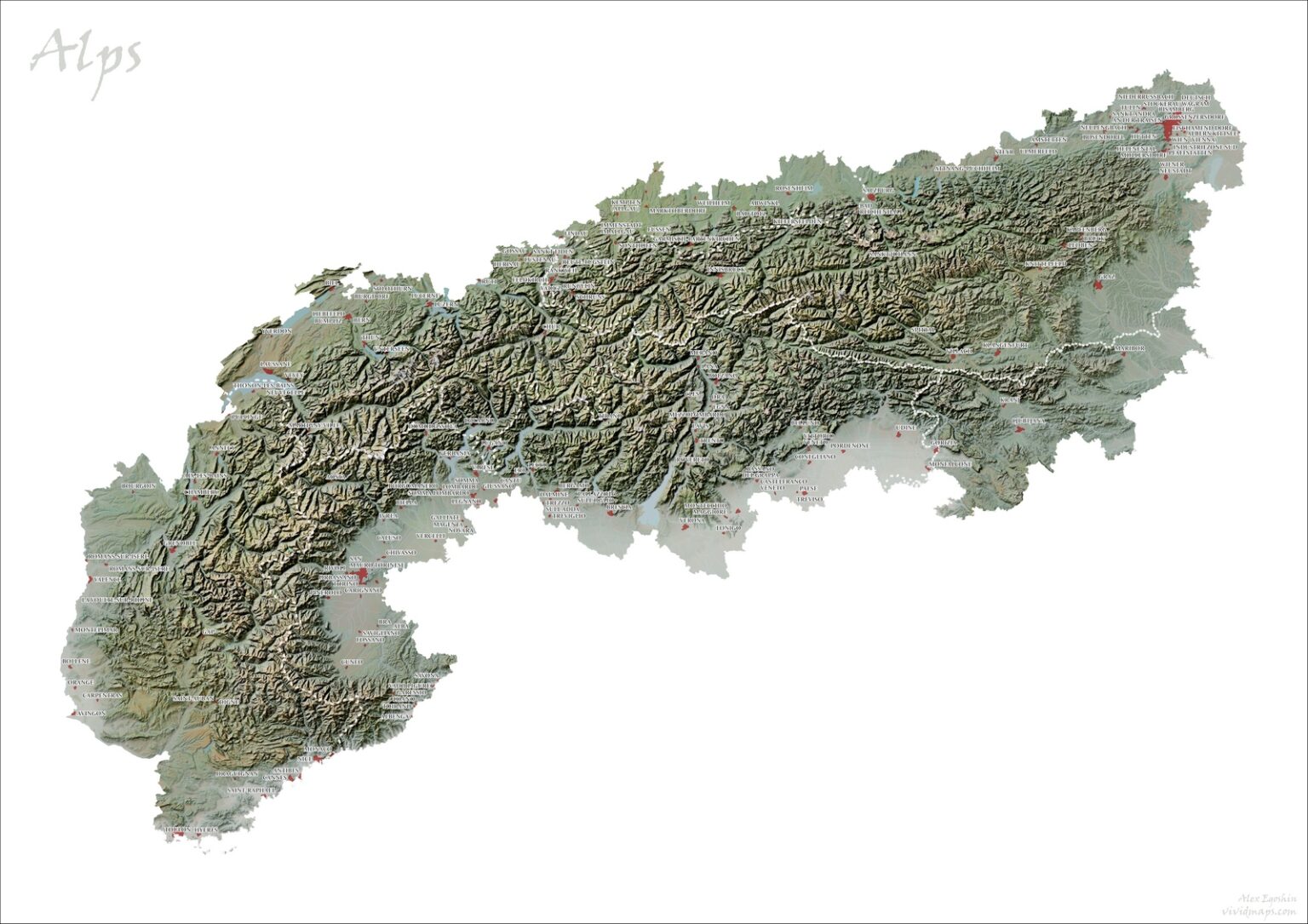 The Alps in maps - Vivid Maps