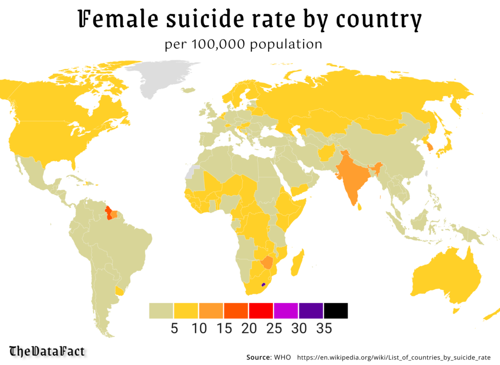 Suicide Rates by Country Mapped - Vivid Maps