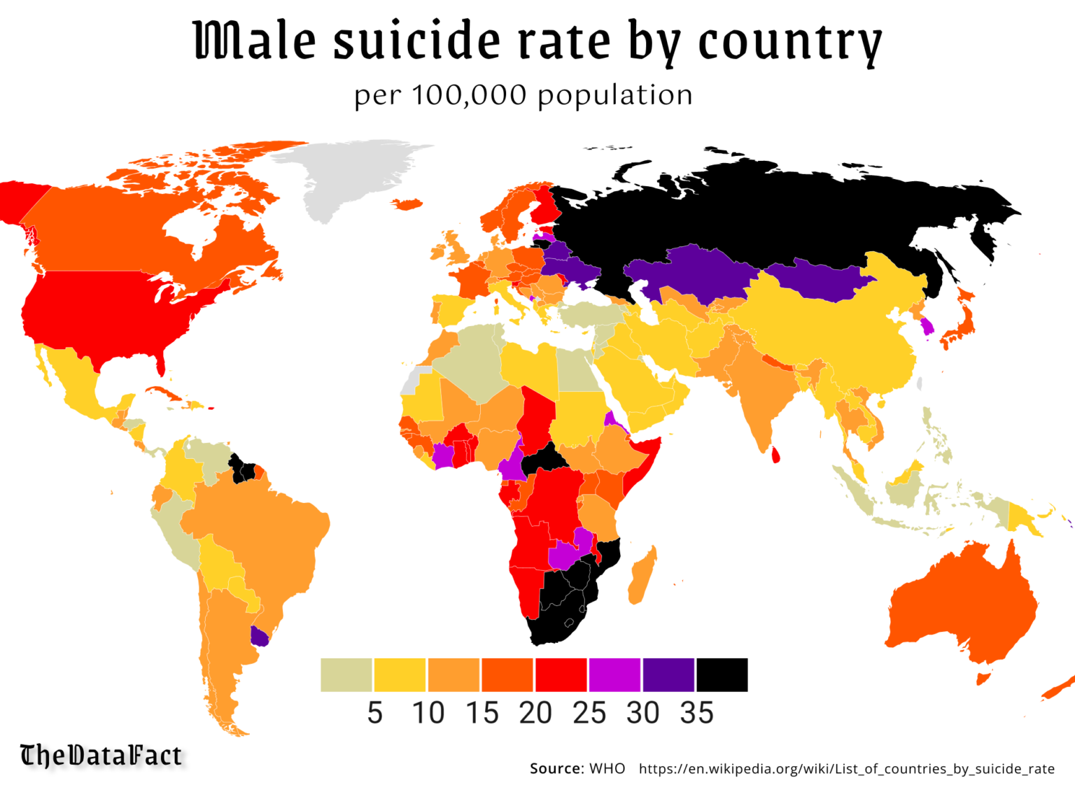 Suicide Rates by Country Mapped - Vivid Maps