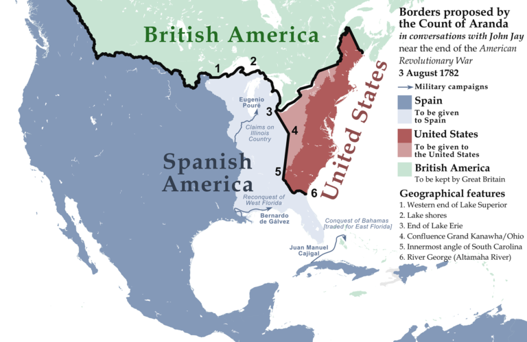 Borders proposed by the Count of Aranda in 1782 mapped - Vivid Maps