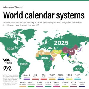 Calendar systems used throughout the world - Vivid Maps