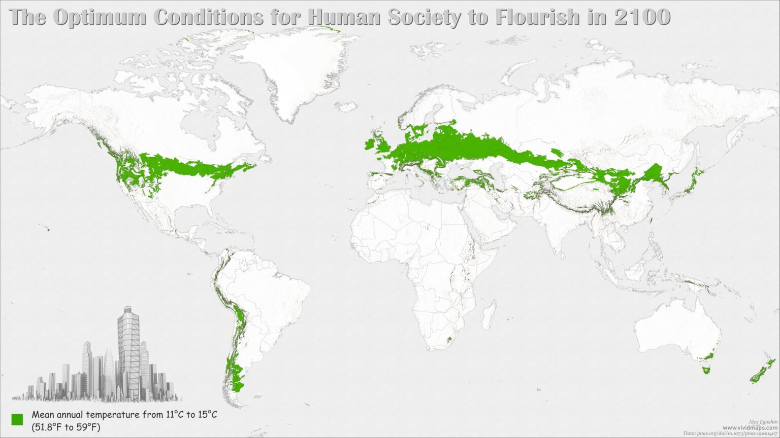 Human Climate Niche Mapped - Vivid Maps
