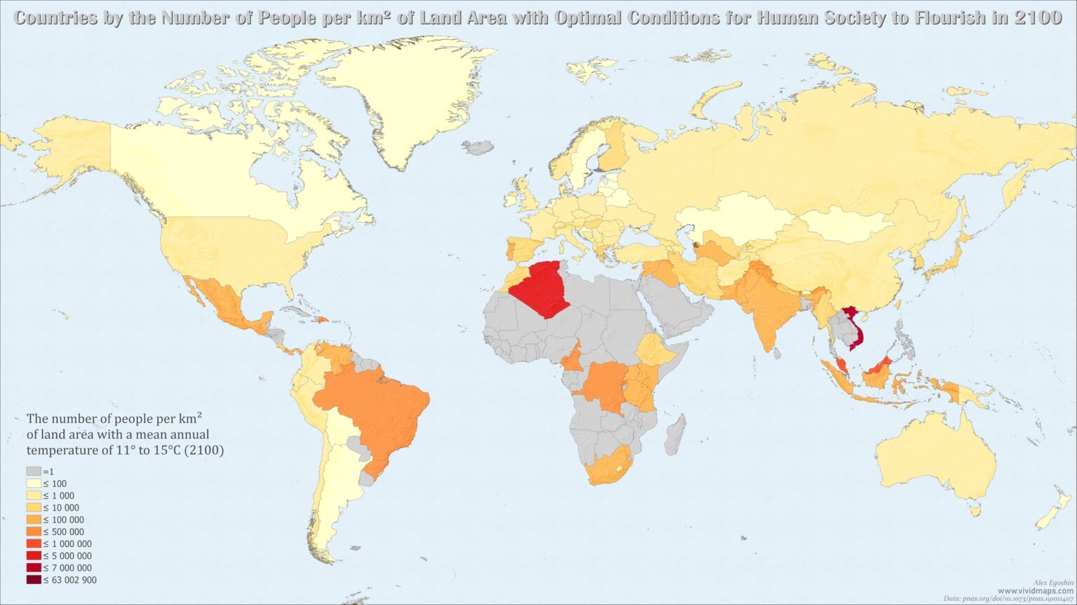 Human Climate Niche Mapped - Vivid Maps
