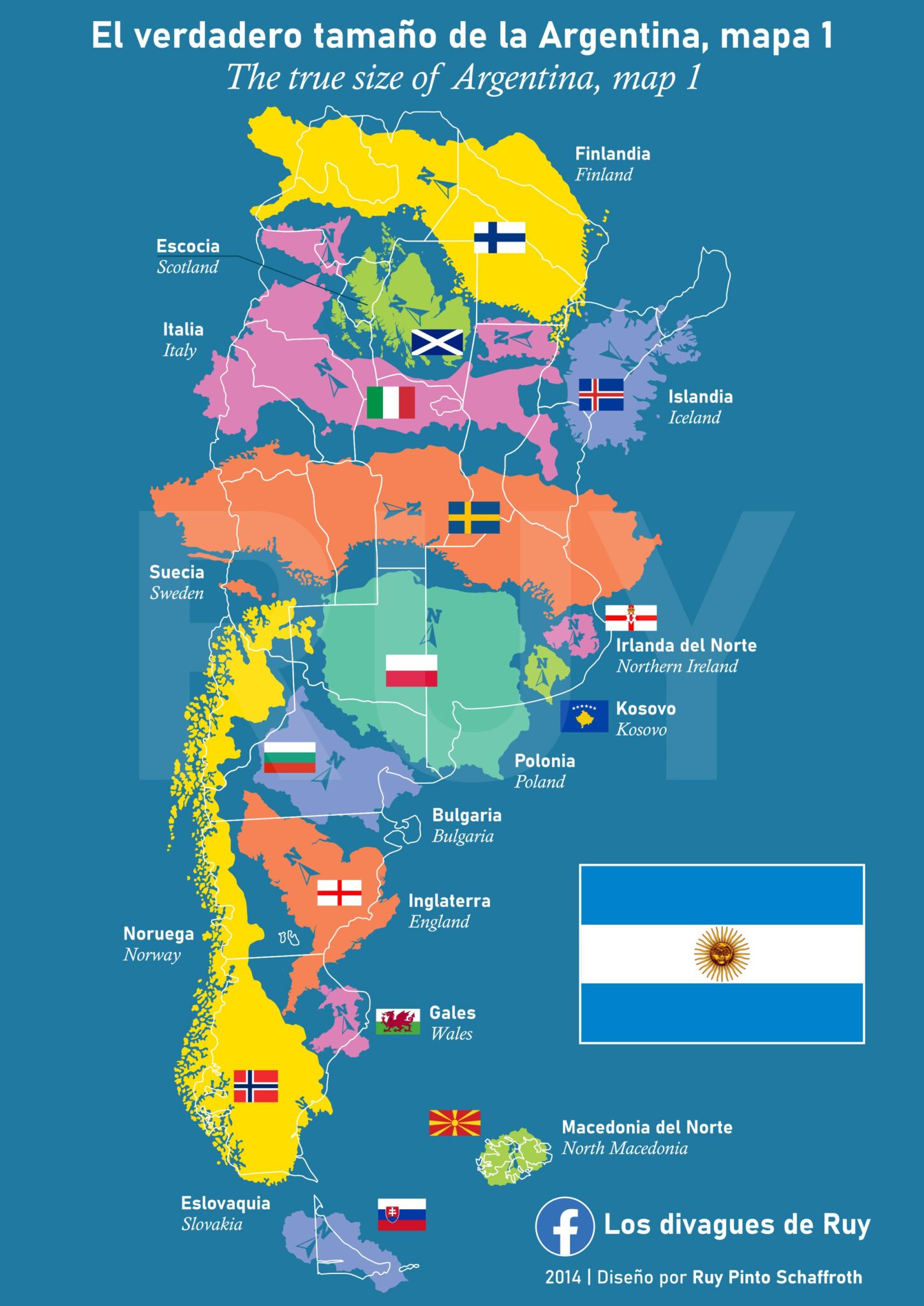 The true size of Argentina - Vivid Maps