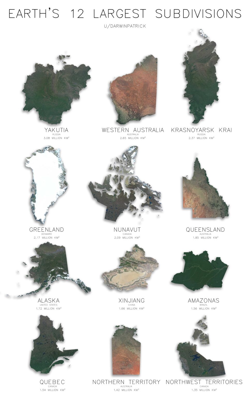 Largest Subdivisions Mapped - Vivid Maps