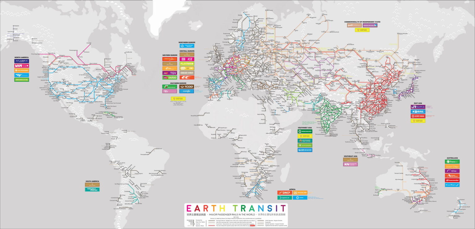 All the railroads in the world - Vivid Maps