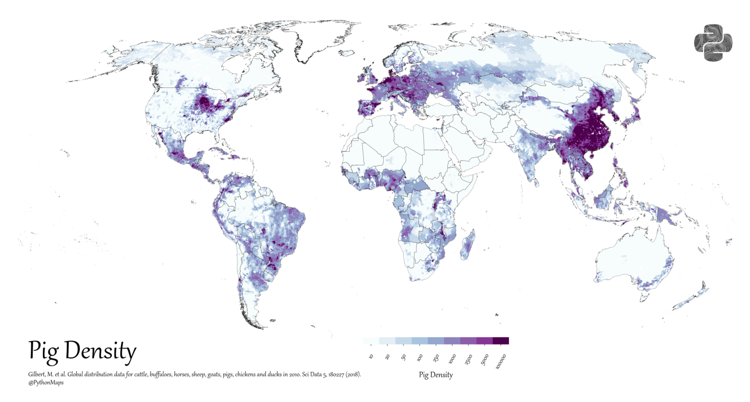 World Map of Livestock Density - Vivid Maps