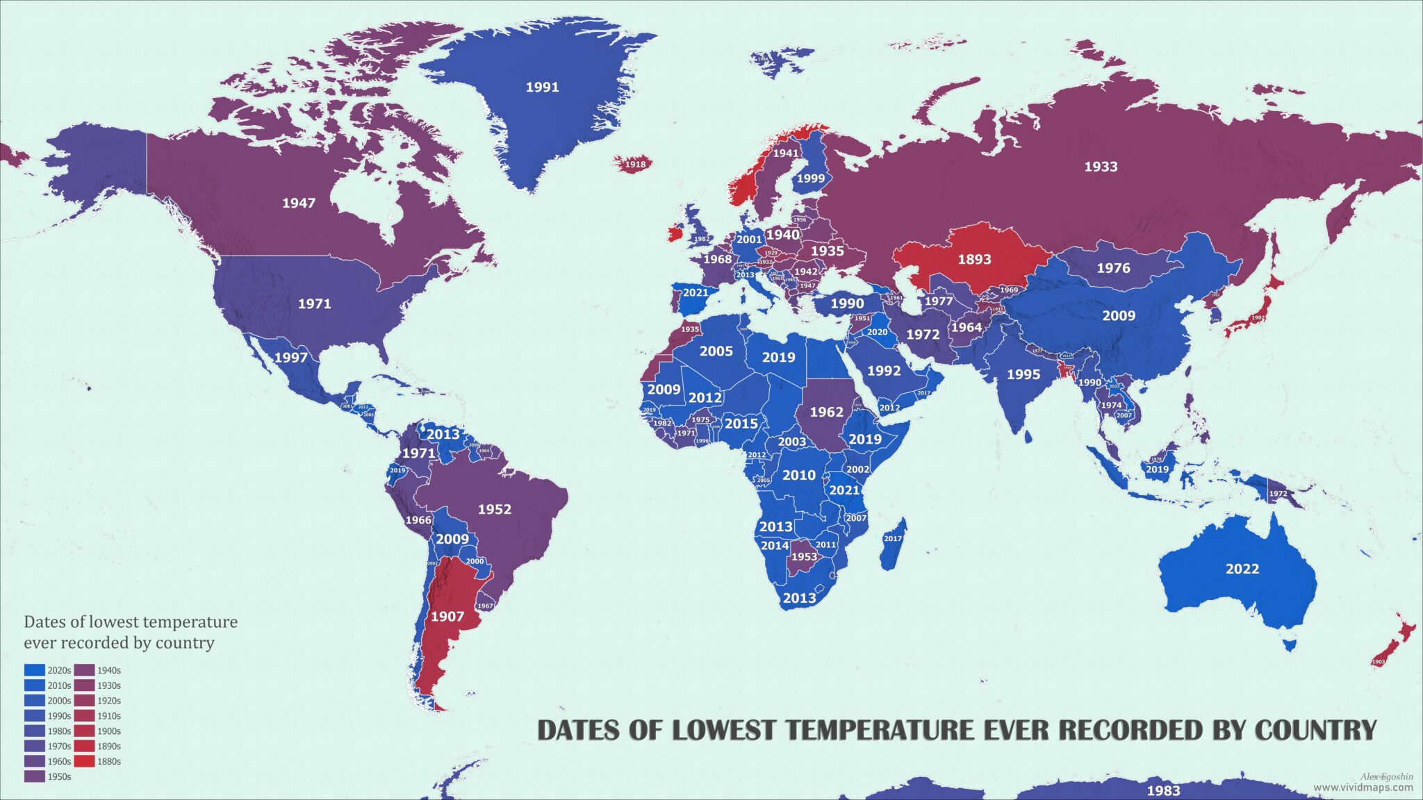 The Coldest Temperatures Around The World Mapped - Vivid Maps