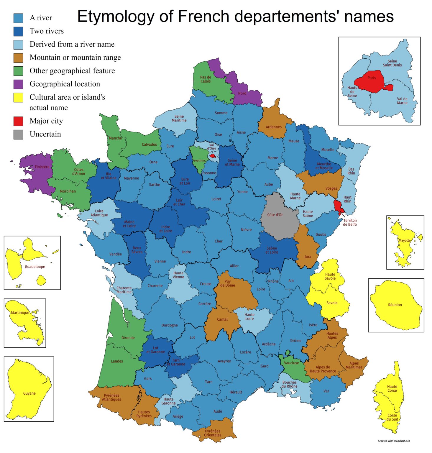 Departments of France Mapped - Vivid Maps