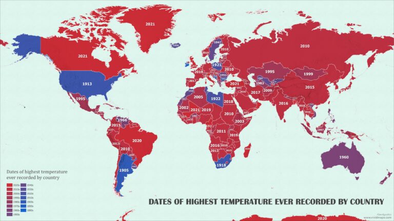 The Hottest Temperatures Around The World Mapped - Vivid Maps
