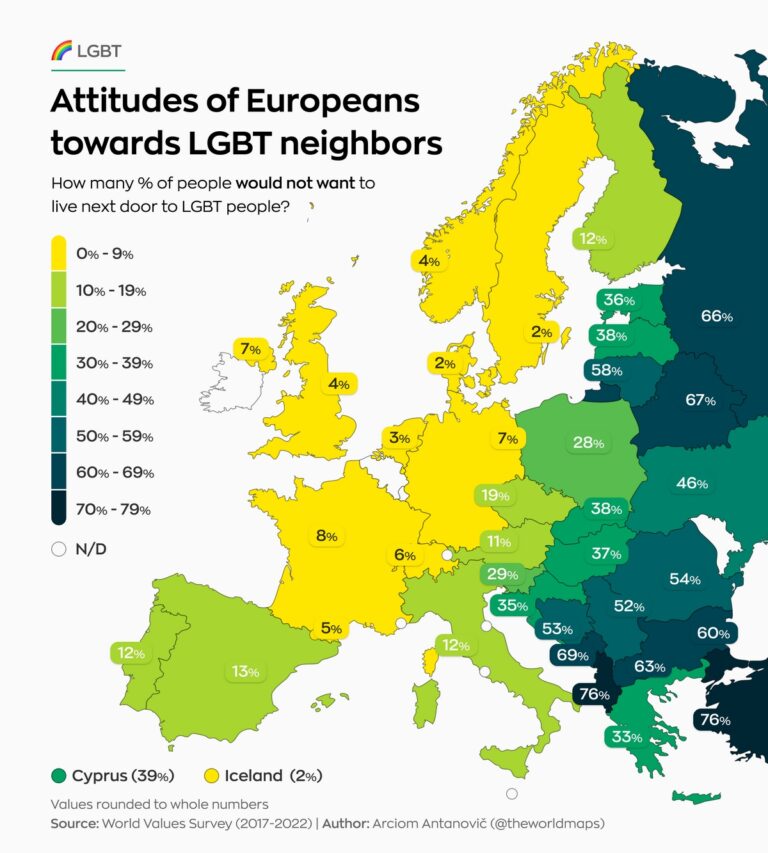 LGBT Acceptance in Europe - Vivid Maps