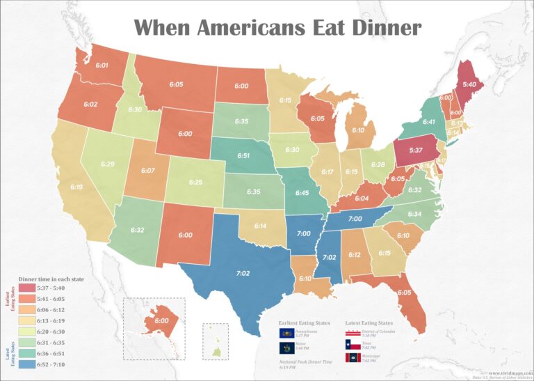When Americans Eat Dinner? - Vivid Maps
