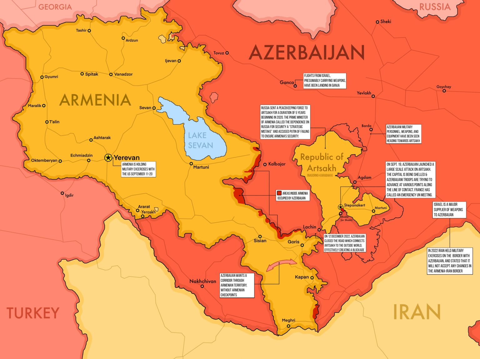 Armenia - Azerbaijan Conflict Mapped - Vivid Maps