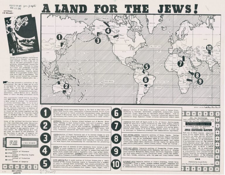 Proposals for a Jewish National State Mapped (circa 1944) - Vivid Maps