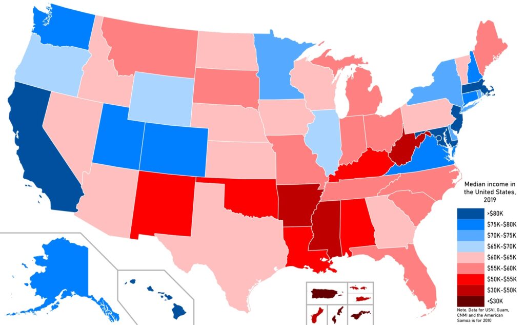 Household Income In The United States Mapped Vivid Maps